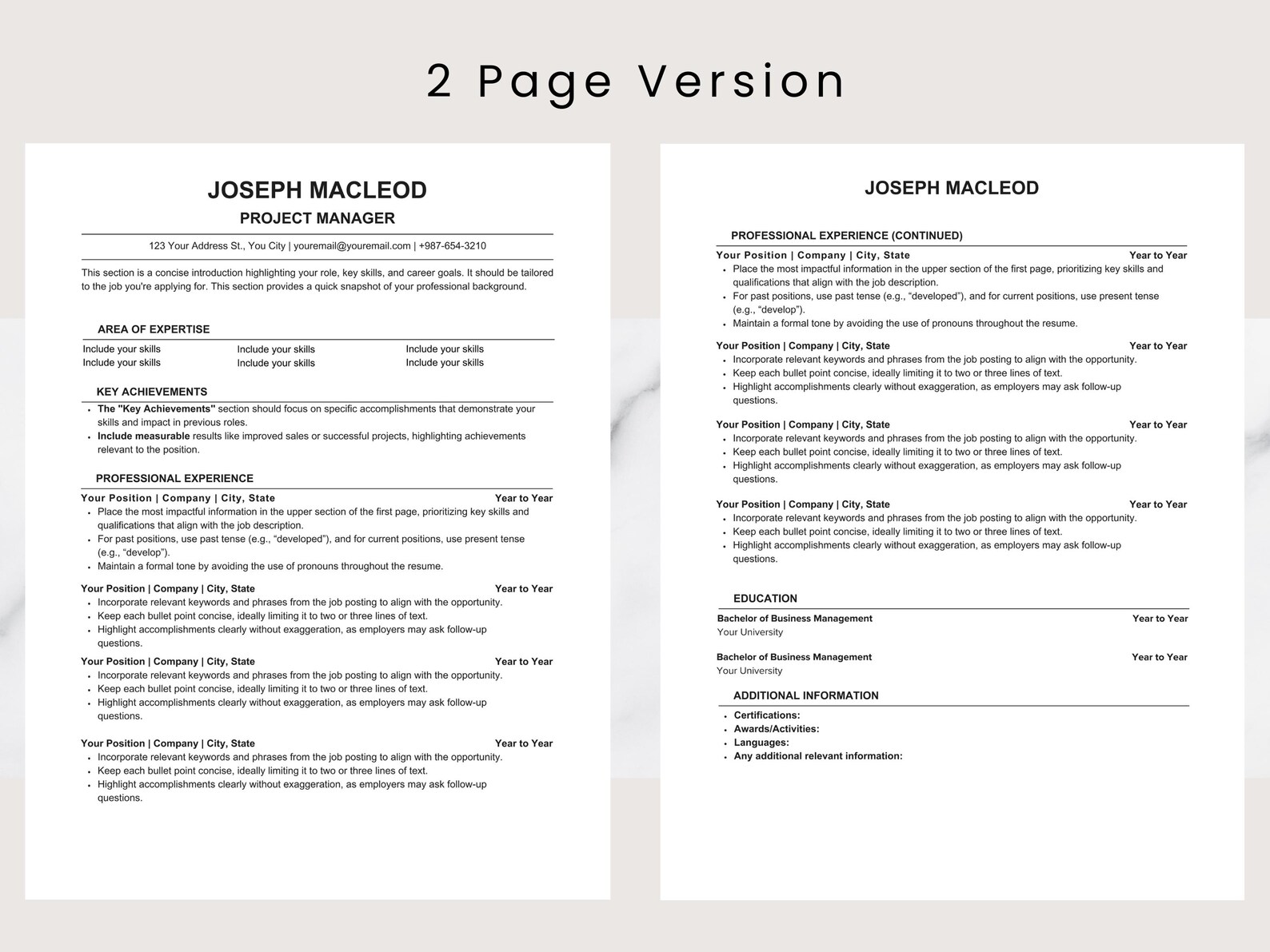 Professional Resume Template, Modern Resume Template 2025, Cover Letter ...