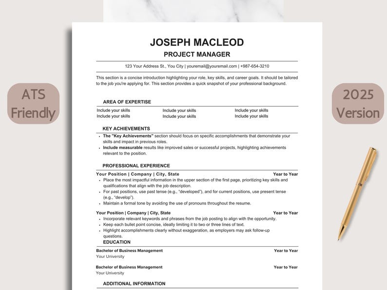 Professional Resume Template, Modern Resume Template 2025, Cover Letter ...