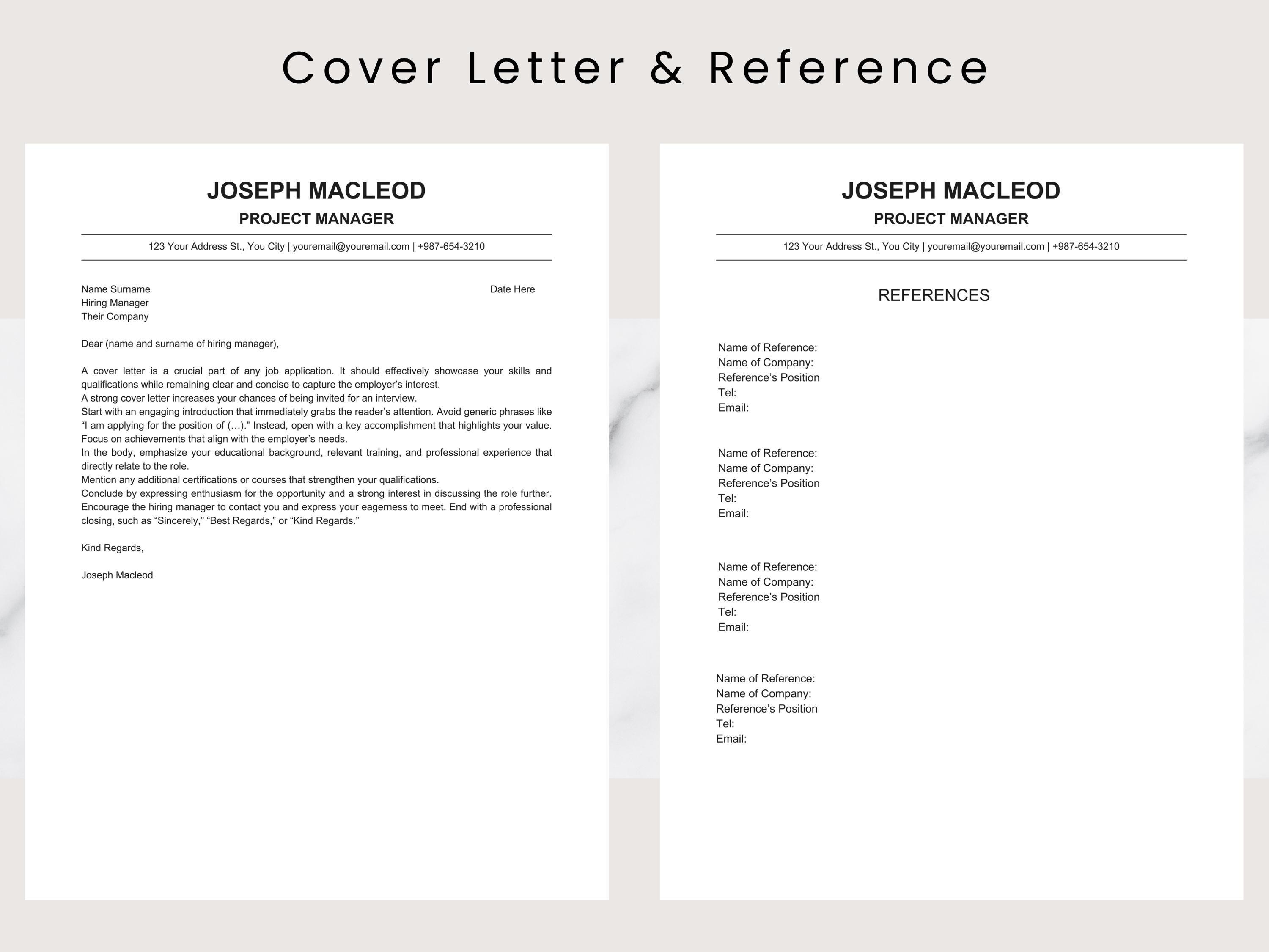 Professional Resume Template, Modern Resume Template 2025, Cover Letter ...