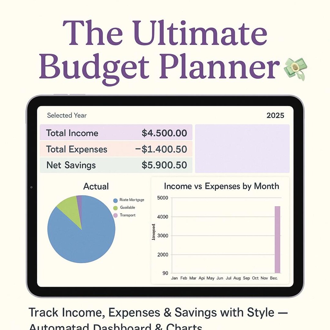 Digital Budget Tracker | Expense, Debt & Savings Spreadsheet | Monthly ...