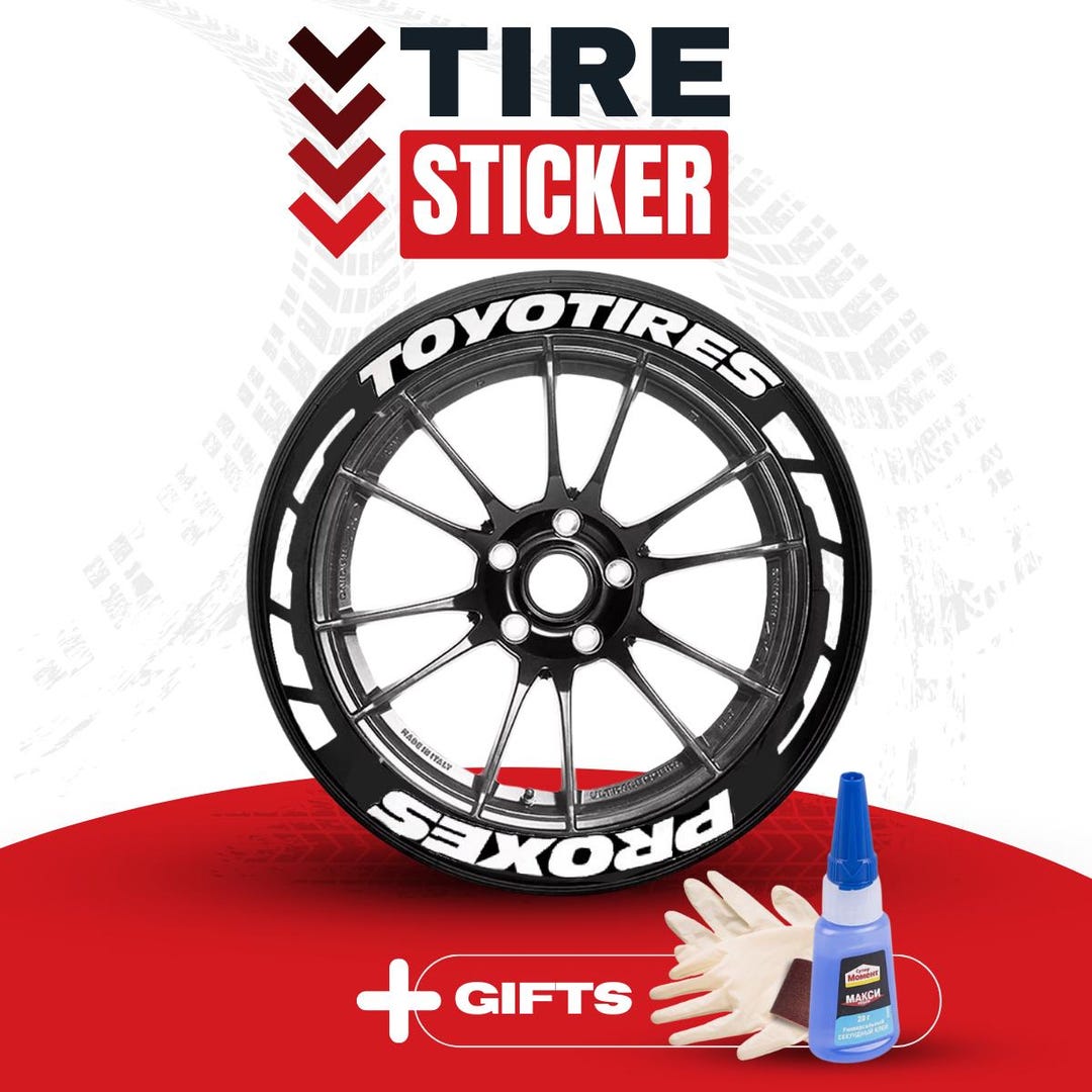 Toyo Tires Proxes Lettering Tyre Sticker White Striped Fits to 16"-22 ...