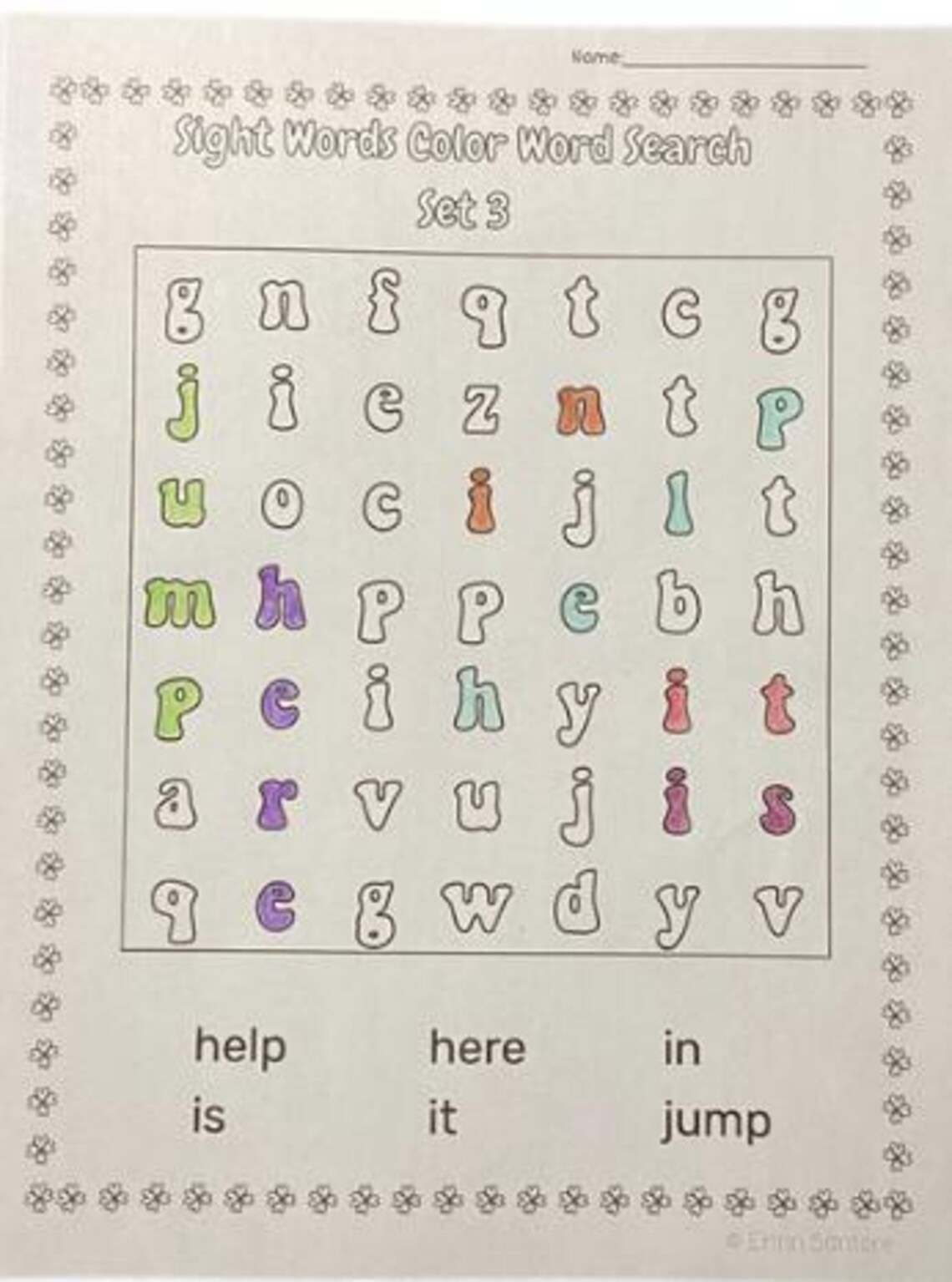 Kindergarten Sight Word Search Puzzles: Coloring Activity BUNDLE ...