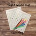 Kindergarten Sight Word Search Puzzles: Coloring Activity BUNDLE ...