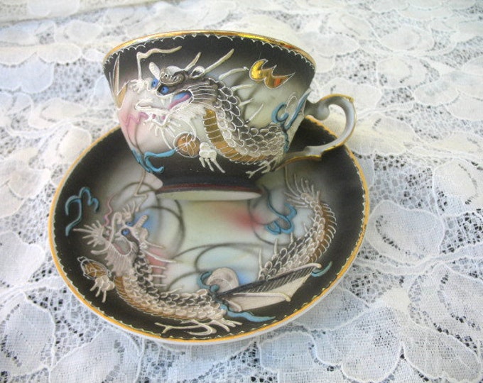Vintage Nude Geisha Lithophane Dragon Ware Cup And Saucer Etsy