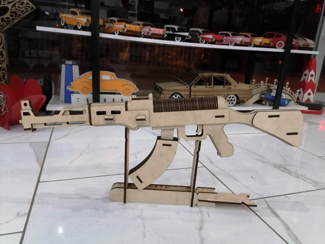Ak-47-submachine-gun 3-6mm, Vector Designs, Laser Cutting Files, CNC ...