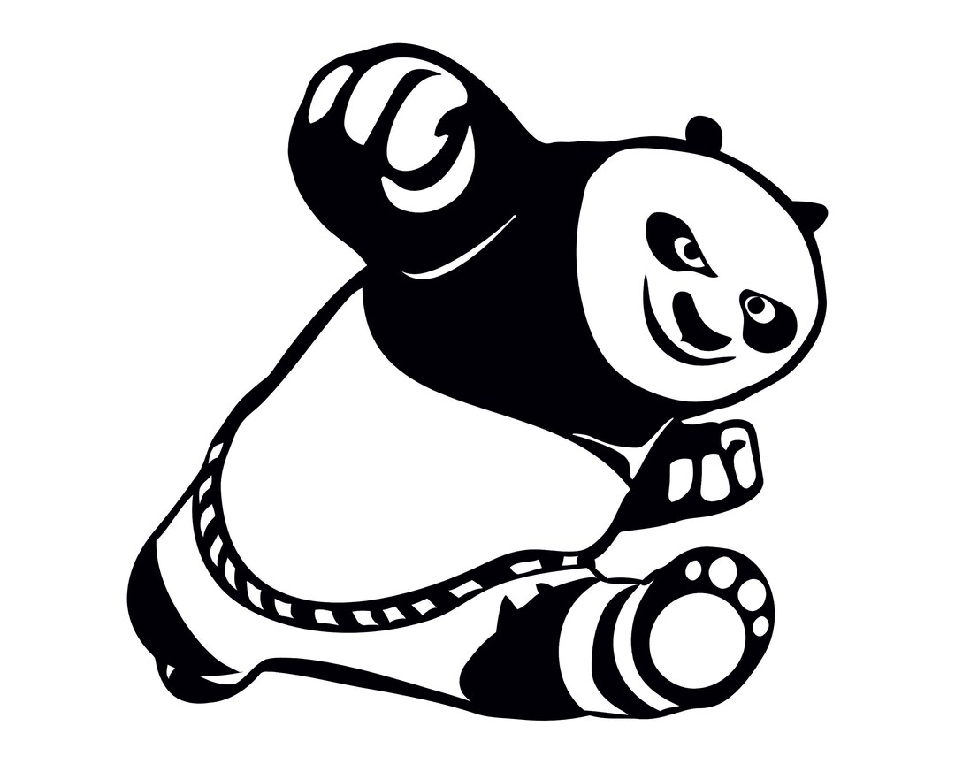 Car-stickers-cute-kung-fu-panda, CNC Router Projects, Carving Patterns ...
