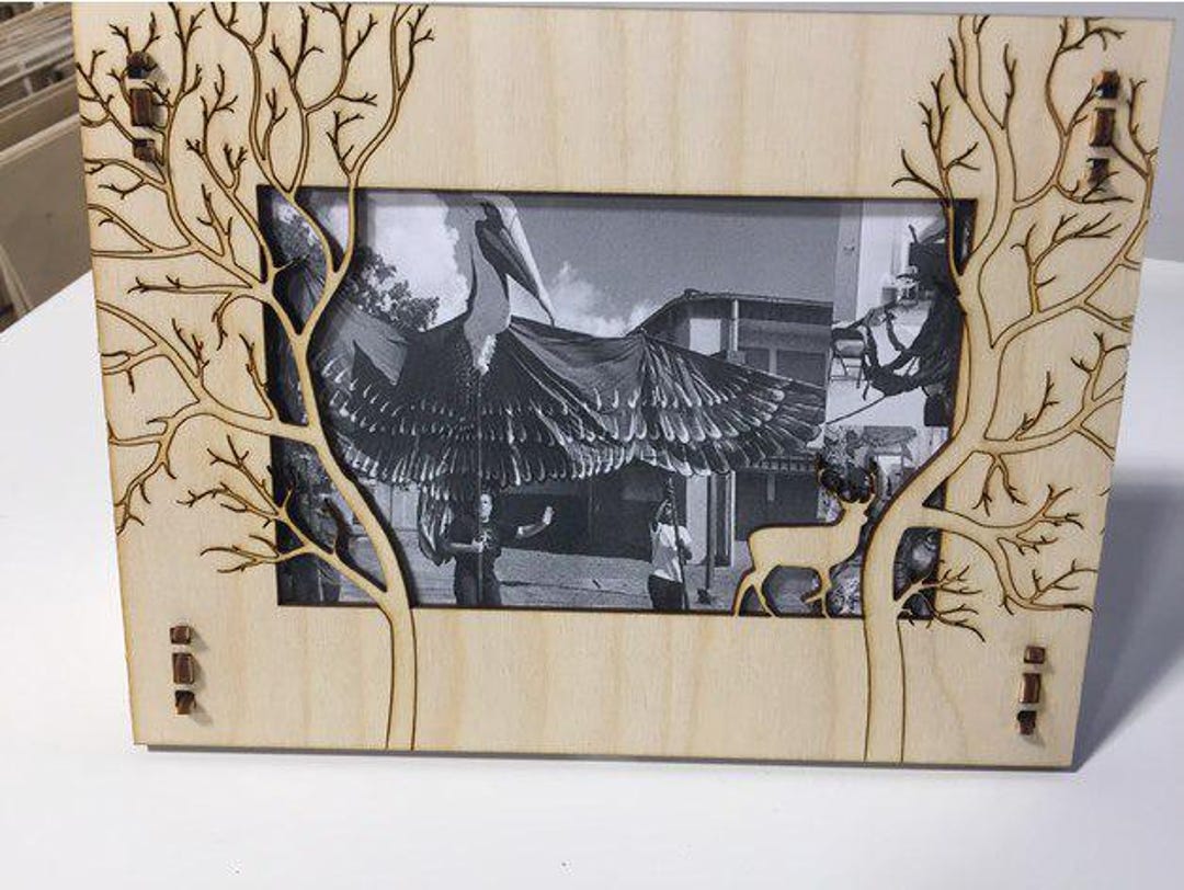Deer-photo-frame-template 3mm, CNC Router Projects, Carving Patterns ...