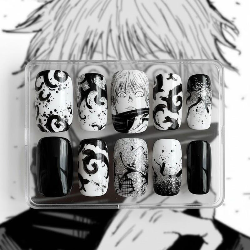 Nails Press on Manga - Etsy UK