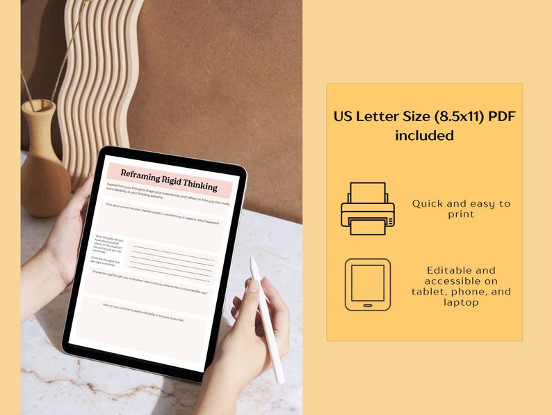 Rigid Vs Flexible Thinking Worksheet, CBT Handout Self-reflection PDF ...