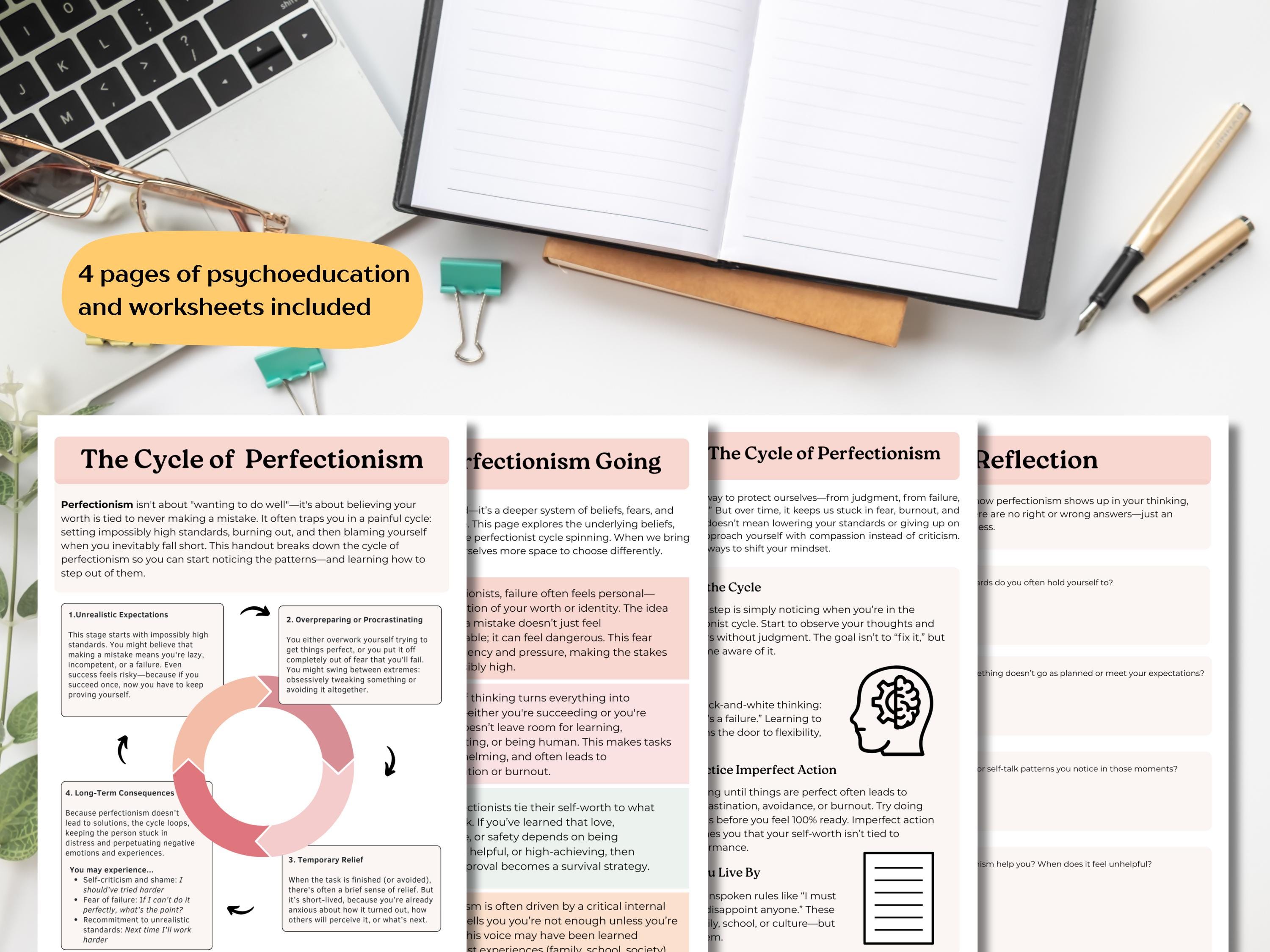 Challenging Perfectionism Handout for Adults | Printable Therapy ...