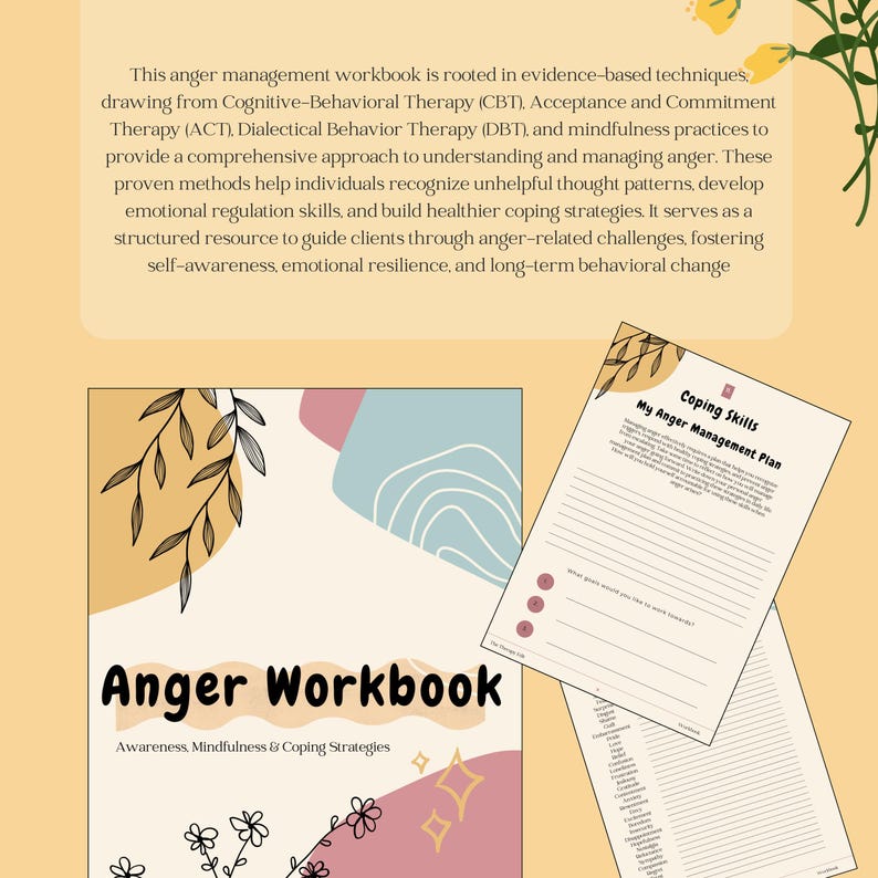 Anger Management Workbook | Evidence-based Therapy Resource | CBT, ACT ...
