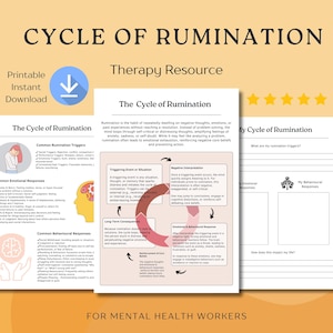 Cycle of Rumination Handout | CBT Therapy Worksheet | Cognitive ...