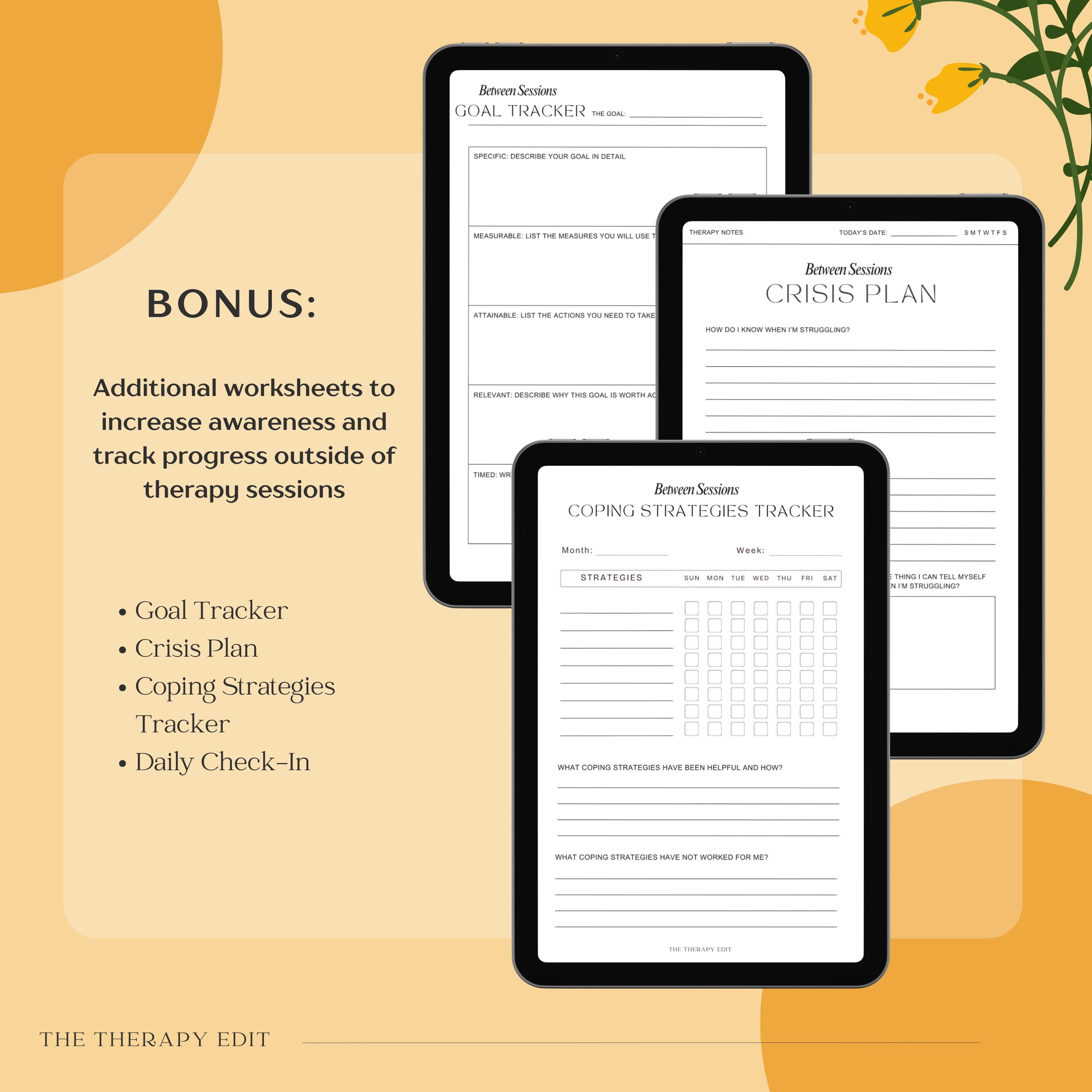 Therapy Reflection Journal | Pre-session, Between-session & Post ...