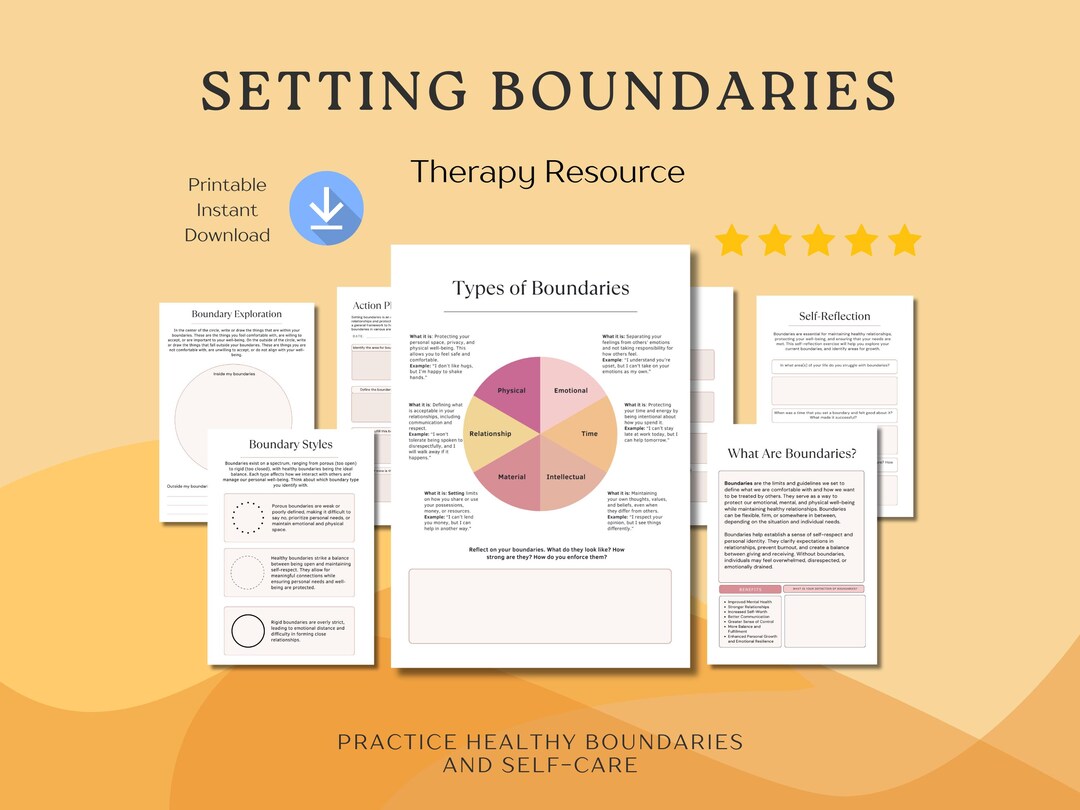Boundary Setting Workbook | Worksheets for Healthy Relationships ...
