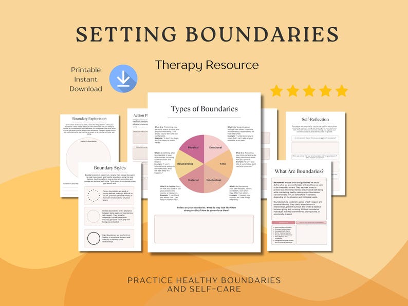 Boundary Setting Workbook | Worksheets for Healthy Relationships ...