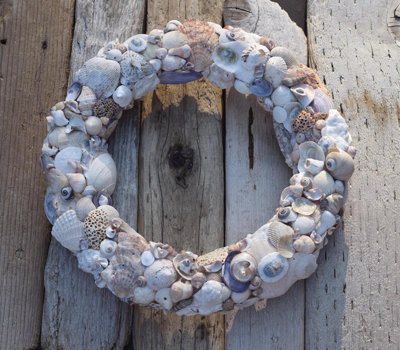 Beach Decor Seashell Wreath, Nautical Decor, Coastal Decor Shell Wreath ...