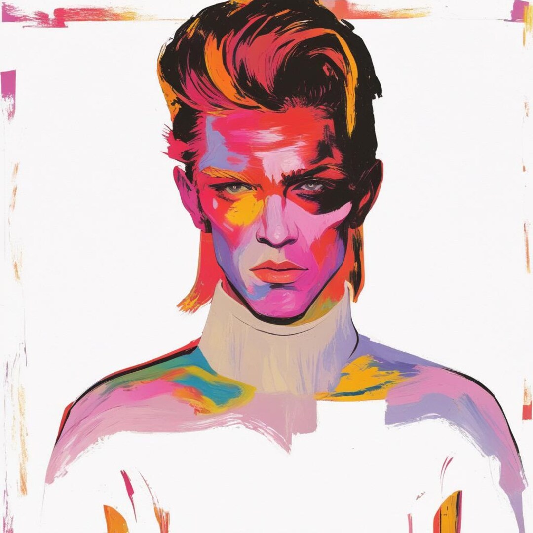 David Bowie "alladin Sane" Album Cover Digital Print in Van Gogh's ...