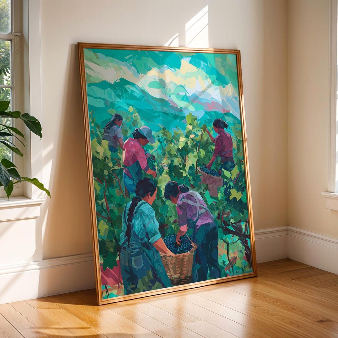 Latina Farmworkers Art Print | Mexican Folk Art Wall Decor ...