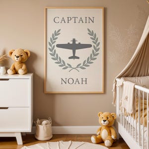 Customizable Pilot Nursery Wall Art Set Vintage Aviator Helmet and ...