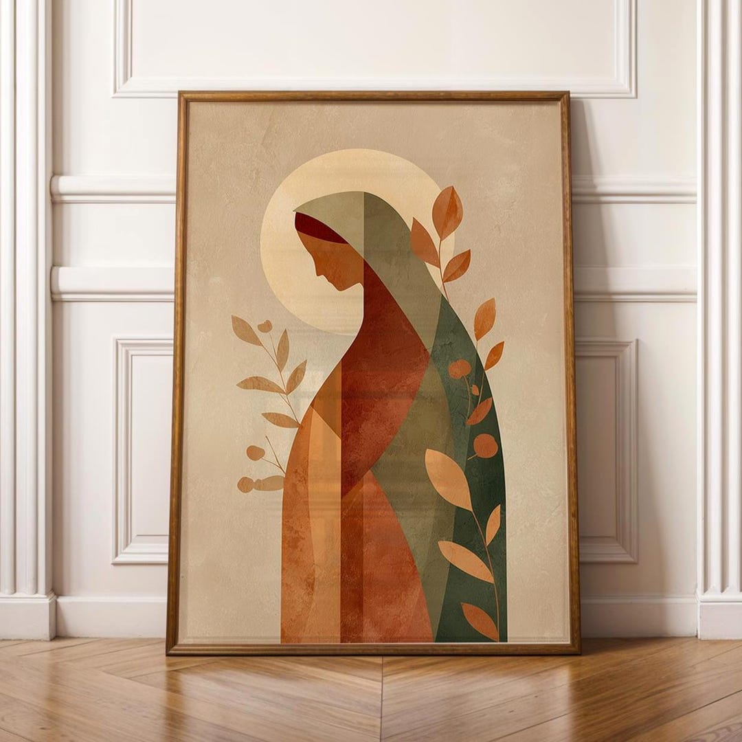 Abstract Virgen Mary Digital Print Hispanic Catholic Wall Art Virgen De ...