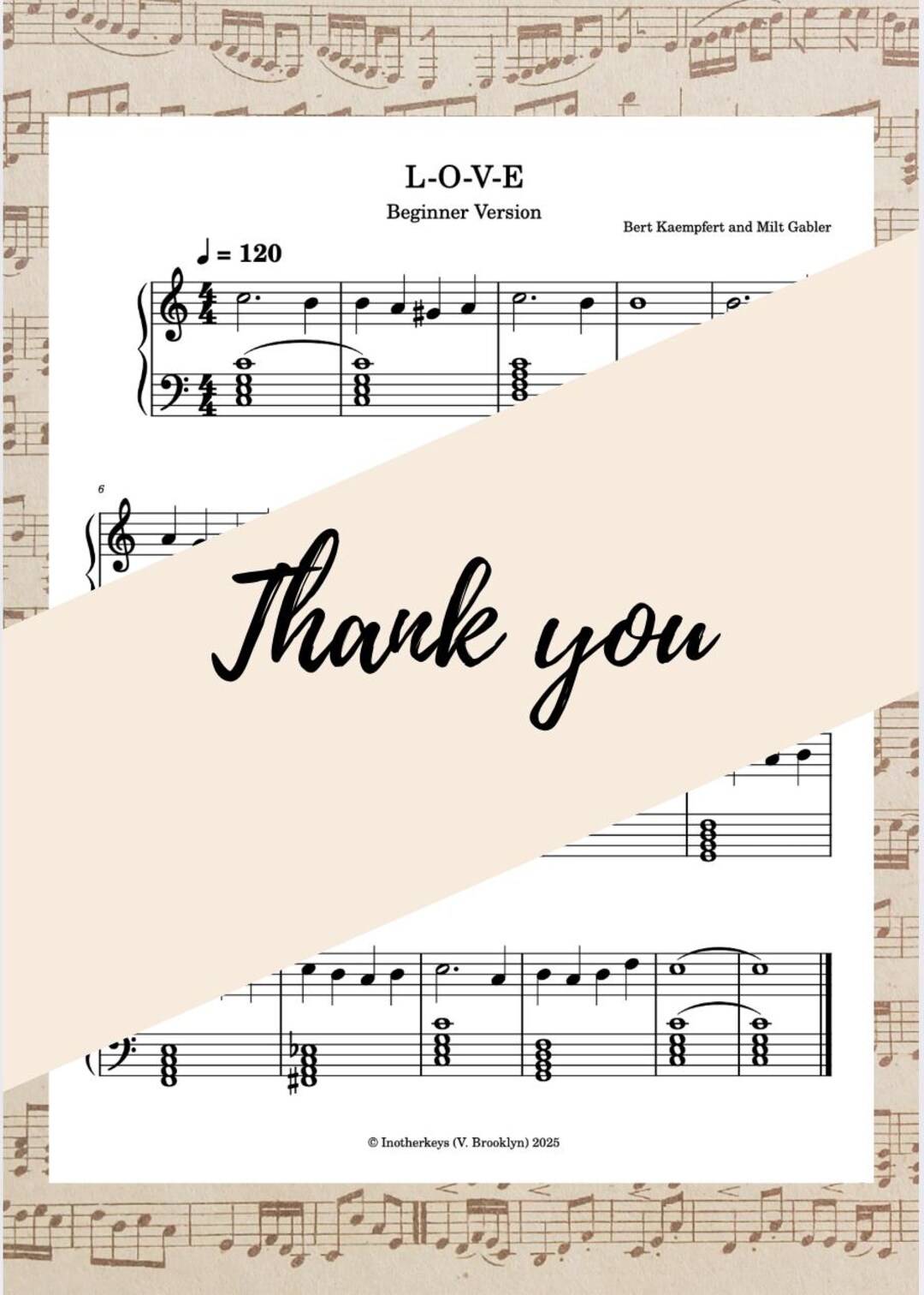 L-O-V-E, Sheet Music, Beginner, Piano, Easy, Learn to Play, Music Education, Piano Music, Gift ...