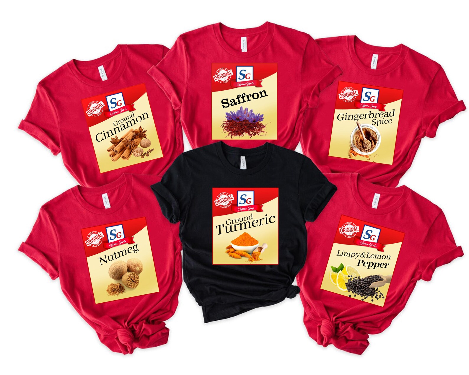 Group Condiment Matching Shirts, Spice Girl Matching Team Costume Shirt ...