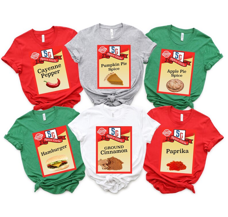 Group Condiment Matching Shirts, Spice Girl Matching Team Costume Shirt ...