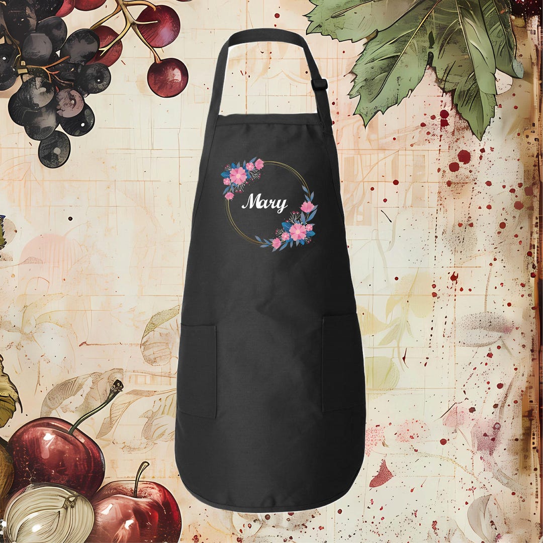 Personalized Women Aprons With Pocket & Adjustable Strap, Custom Name ...