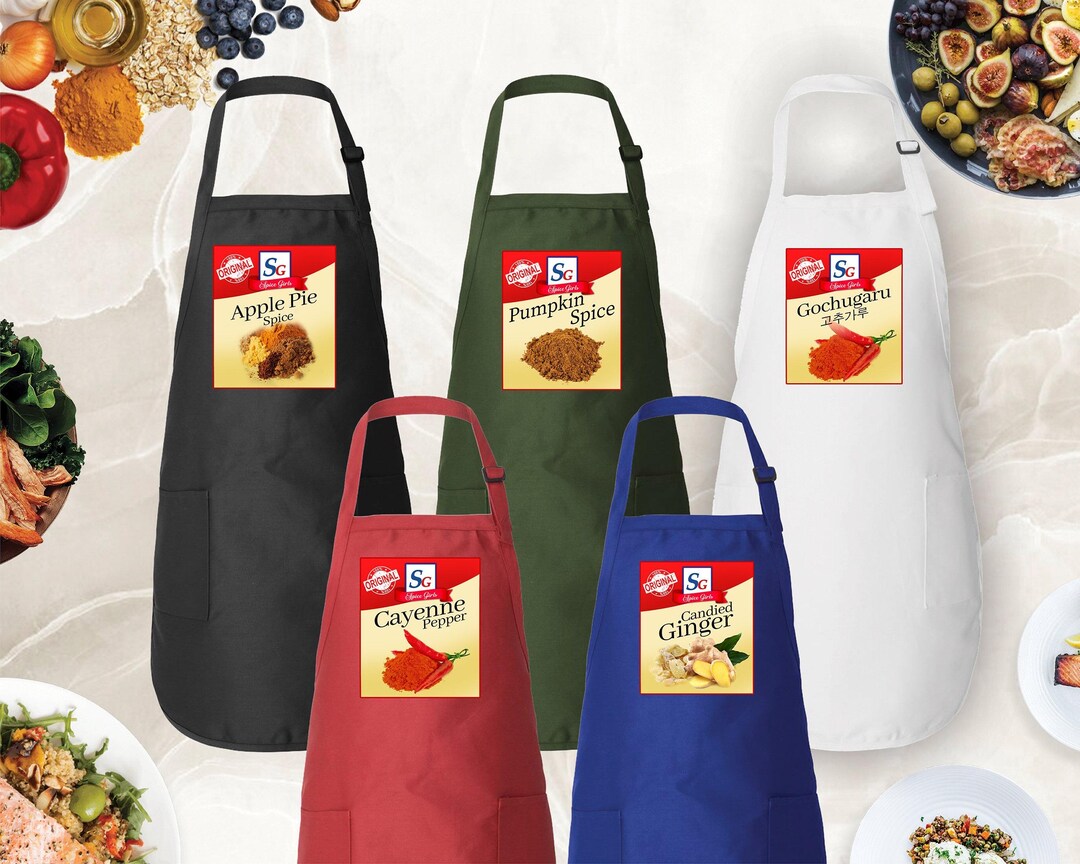 Condiments Matching Apron, Spice Girl Aprons, Thanksgiving Group Apron ...
