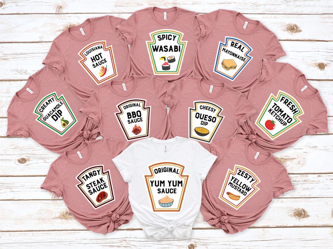 Group Condiments Shirts, Matching Condiment Costume Party Shirt ...