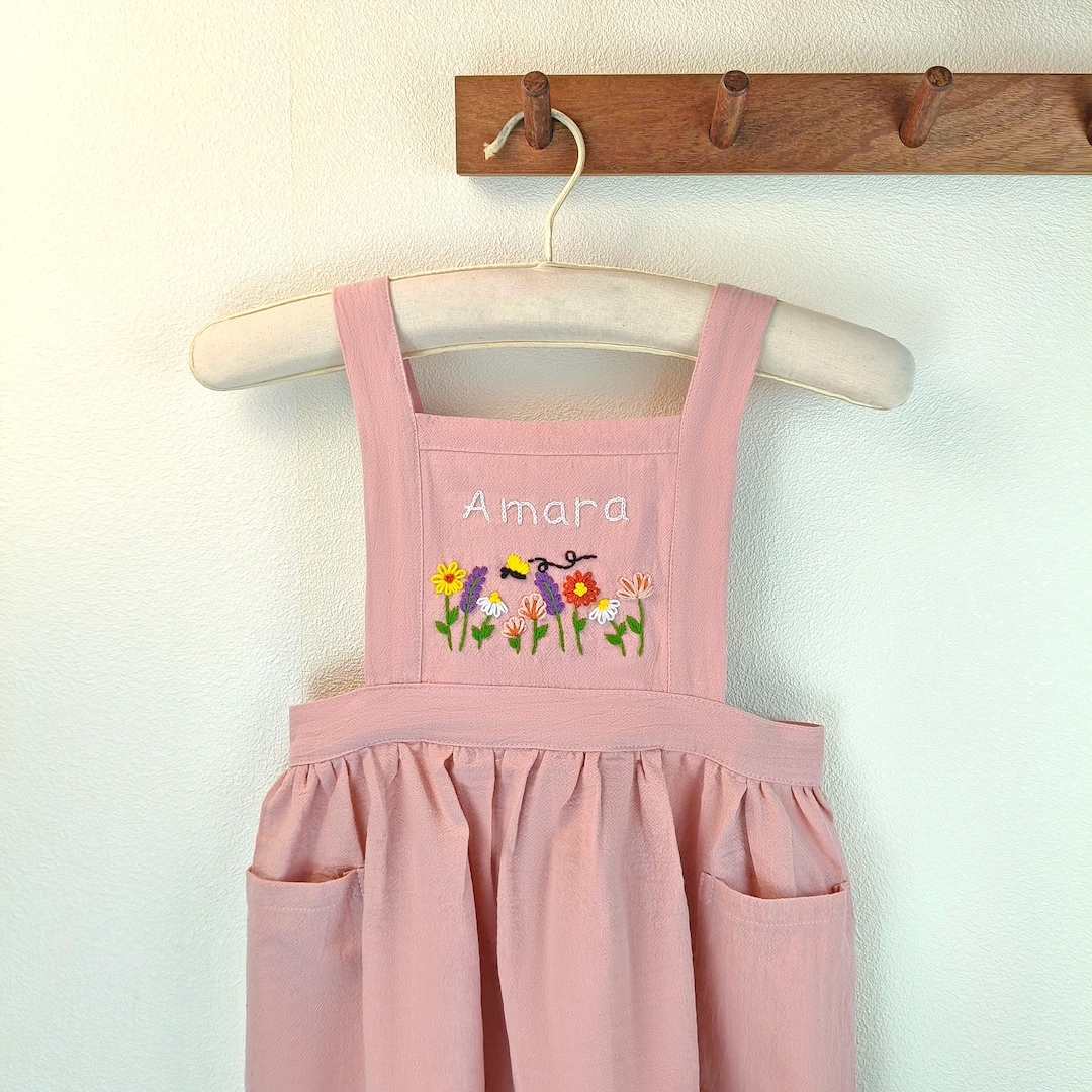 Hand-embroidered Personalized Kids' Aprons, Soft Cotton-linen Blend ...