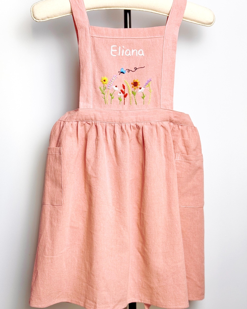 Personalized Children's Apron, Cotton Linen Apron, Cooking Pinafore for ...