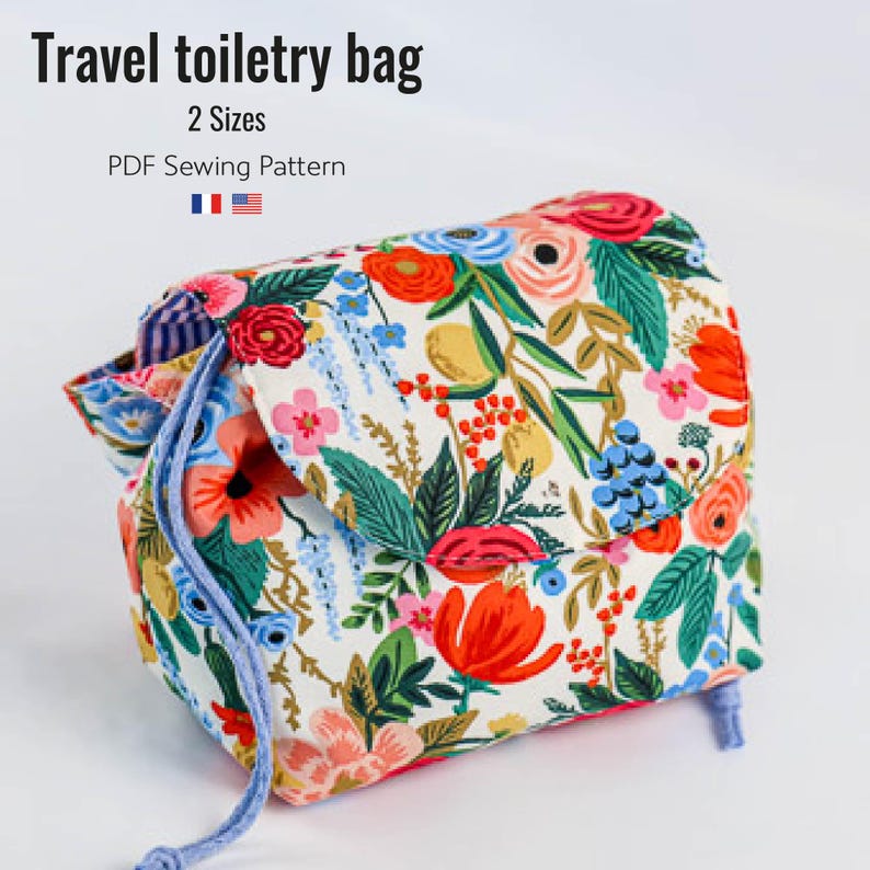 Easy Drawstring Pouch Sewing Pattern, Toiletry Bag PDF Pattern ...