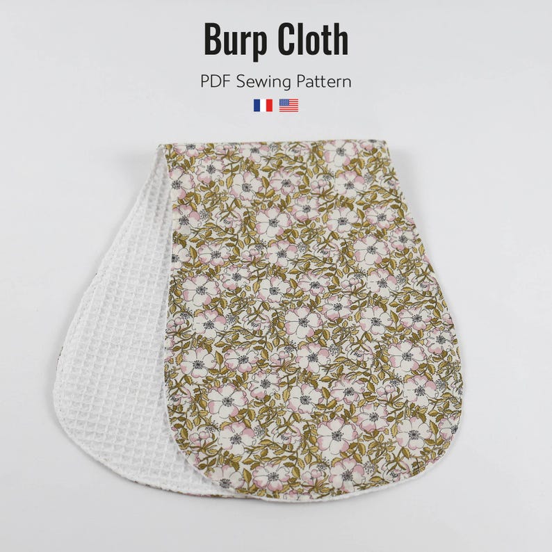 Burp Cloth Pattern, PDF Sewing Pattern, Baby Bib Pattern, Newborn Baby ...