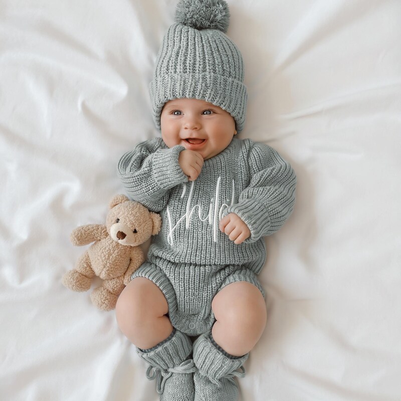 Newborn Onesie Knit Name - Etsy