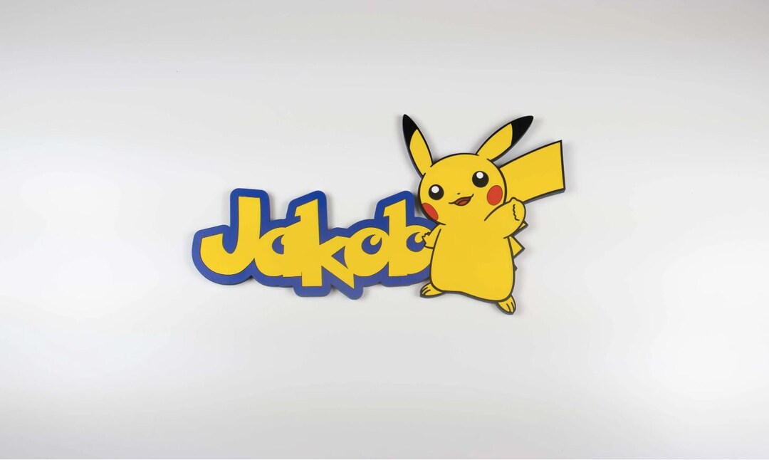 Pikachu Name Tag, Pokemon, Gift Idea, Birthday Present, Children's Room ...