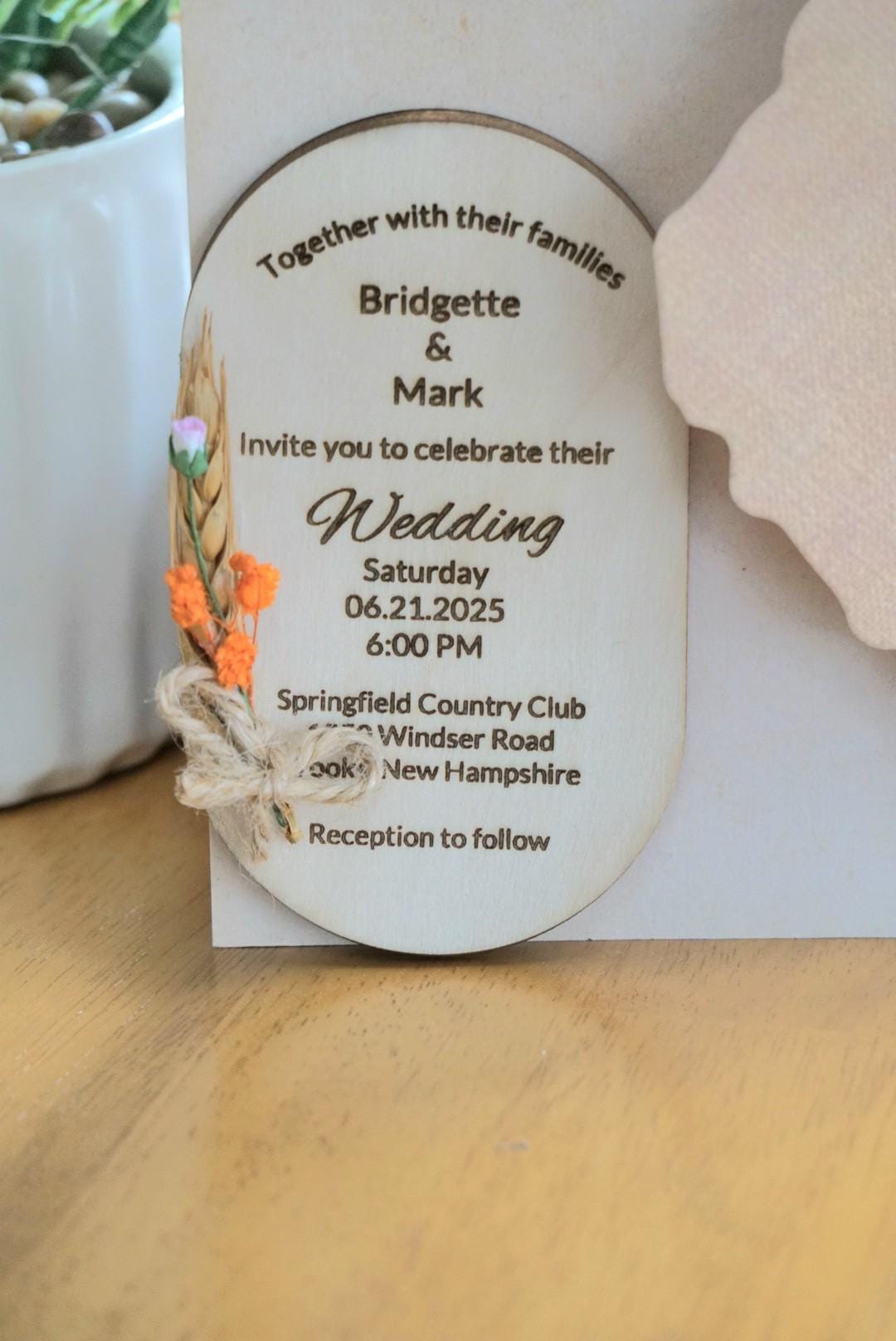 Wood Wedding Invitation Magnet. Wood Wedding Magnet. Wood Wedding ...