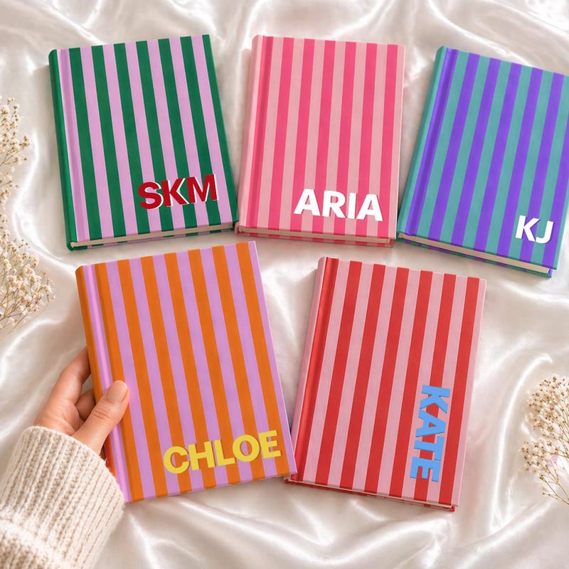 Custom Striped Notebook - Etsy