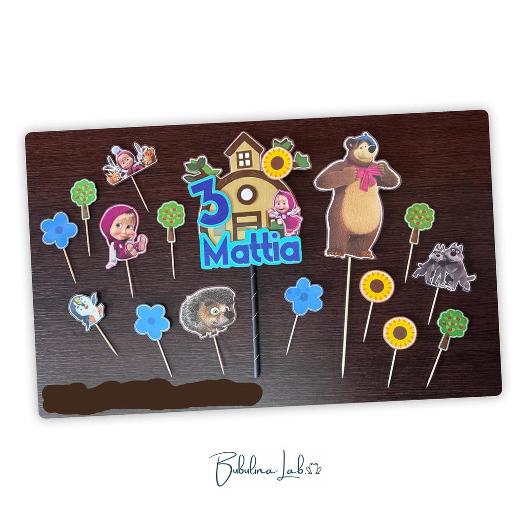 Masha & Bear Cake Topper Set - Etsy UK