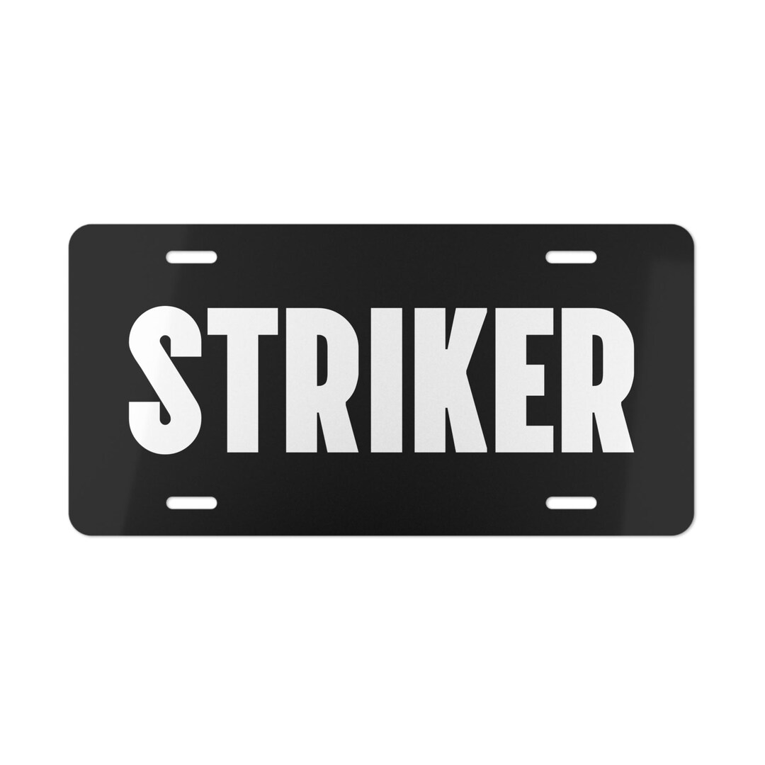Striker License Plate: Custom Car Vanity Tag, Unique Auto Decor Gift ...