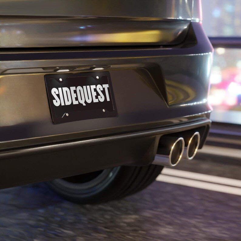Sidequest Front License Plate, Aluminum Metal Dungeons and Dragons Rave ...