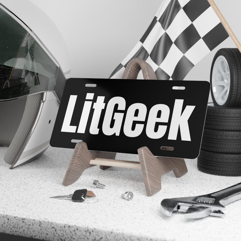 Litgeek Vanity License Plate | Customizable Auto Decor, Reader Tag ...