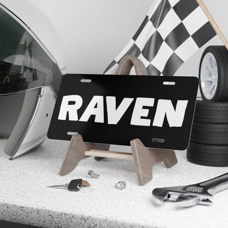 Raven Front License Plate, Aluminum Metal Funny Car Tag Decor, Bird ...