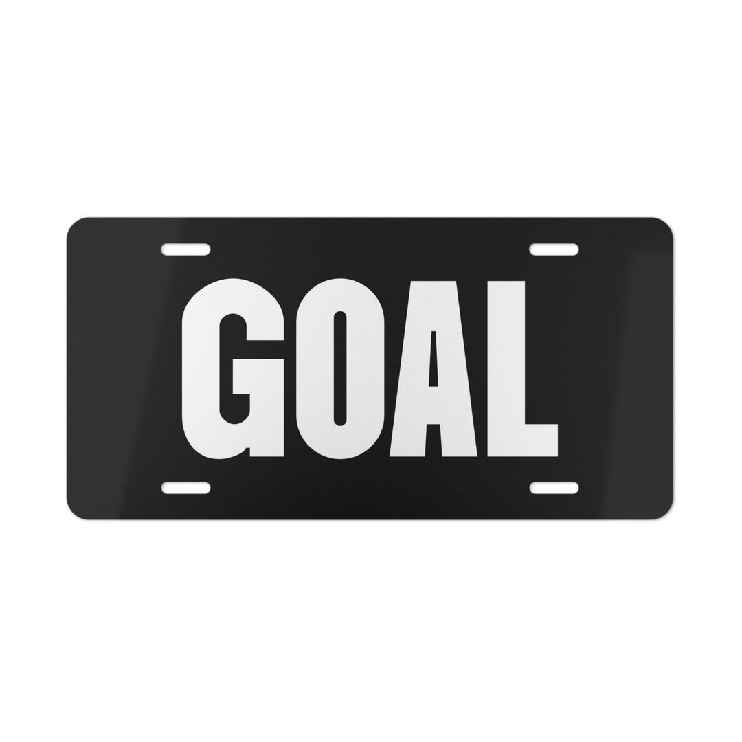 Goal Front License Plate, Aluminum Metal Motivational Car Tag, Sports ...