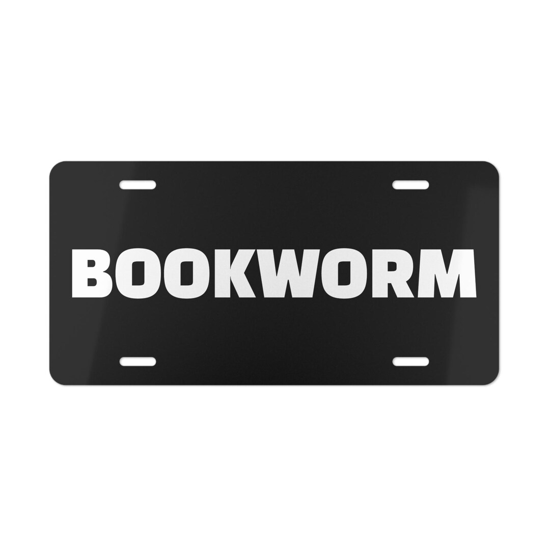 BOOKWORM Custom Vanity License Plate for Car or Wall Decor ...
