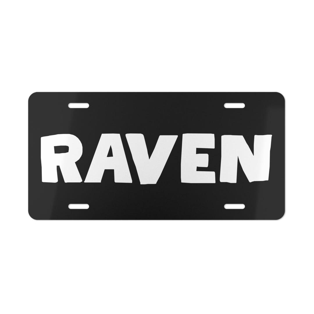 Raven Front License Plate, Aluminum Metal Funny Car Tag Decor, Bird ...