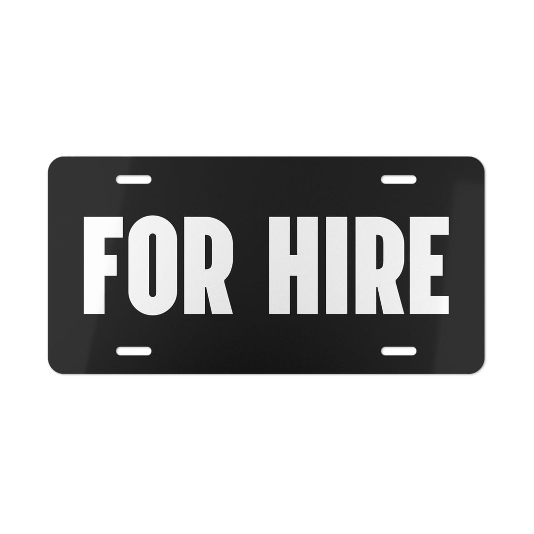 For Hire Novelty Plate Aluminum Metal Front License Plate Sign for ...