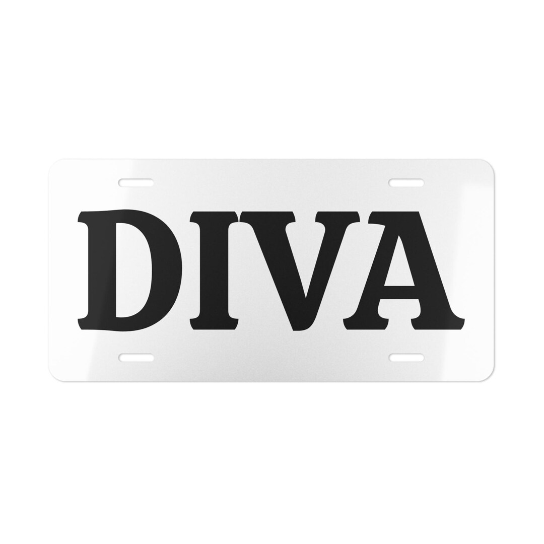 DIVA Vanity Plate, 12×6 Aluminum Front Plate, Glam Car/wall Décor ...