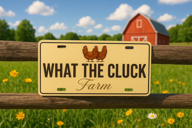 Hilarious Chicken-themed Vanity License Plate for Farm Enthusiasts ...