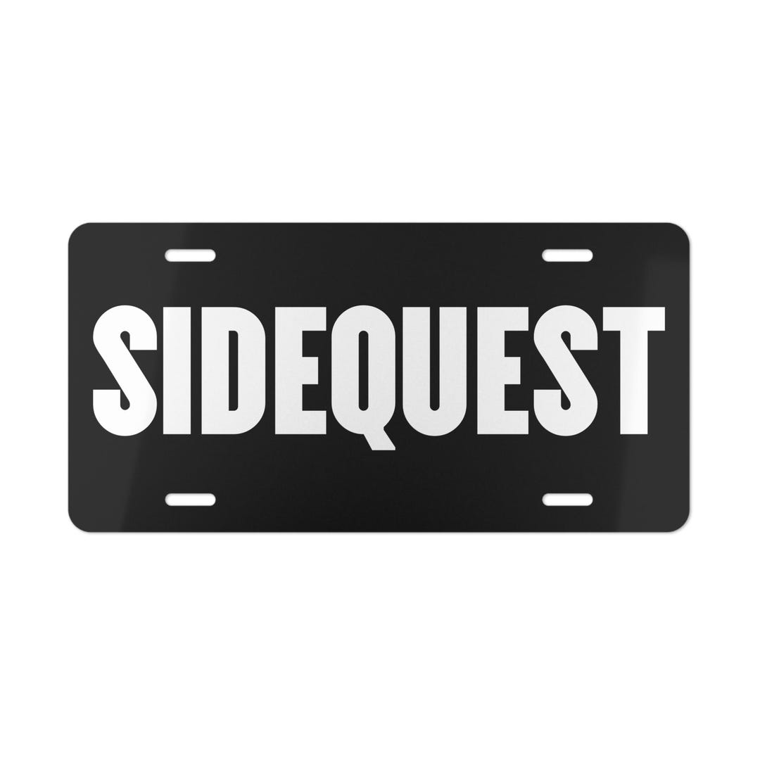 Sidequest Front License Plate, Aluminum Metal Dungeons and Dragons Rave ...